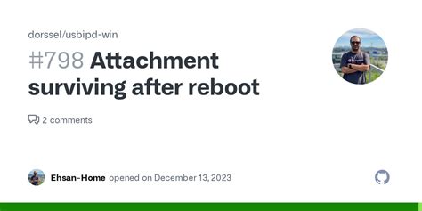 Attachment Surviving After Reboot Issue Dorssel Usbipd Win GitHub