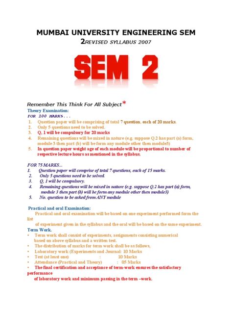 Mumbai University Engineering Sem 2revised Pdf Method Computer