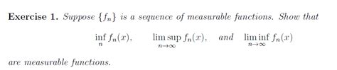 Solved Exercise Suppose Fr Is A Sequence Of Measurable Chegg