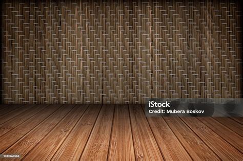Slatted 소박한 대나무 마루 및 짠된 짚 매트 소품 배경으로 극장 무대 0명에 대한 스톡 사진 및 기타 이미지 0명 Theatrical Performance