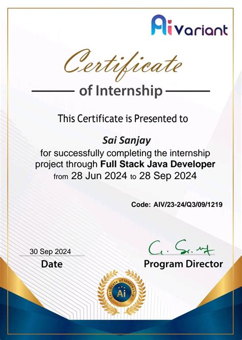 sai sanjay on linkedin javadeveloper internship learningjourney