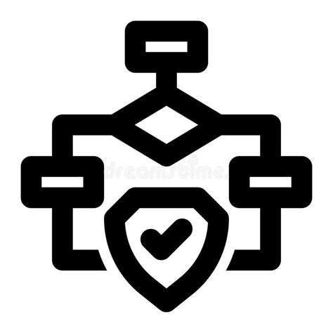 Algorithm Computer Security Cyber Security Outline Icon Stock Vector Illustration Of