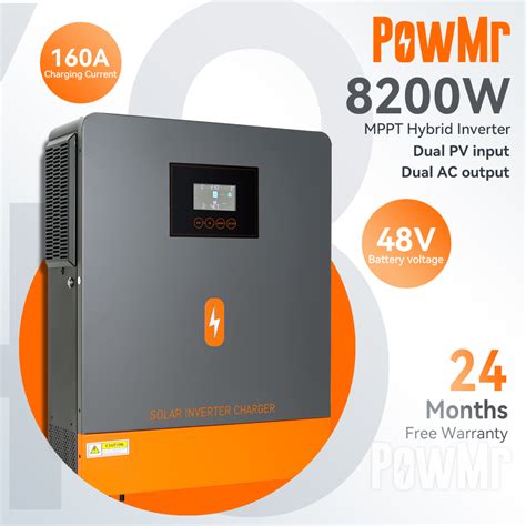 Powmr Mppt 8 2kw Pure Sine Wave Off Grid On Grid Solar Hybrid Inverter