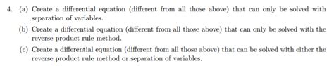 Solved A Create A Differential Equation Different From Chegg Com