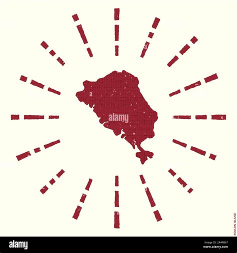 Colon Island Logo Grunge Sunburst Poster With Border Map Shape Of Colon Island Filled With Hex