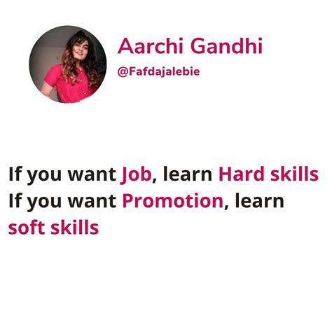 Aarchi Gandhi On Linkedin Skills Job Promotion Softskill 87 Comments