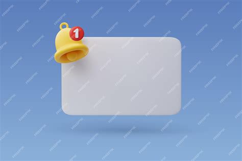 Premium Vector 3d Vector Notification Yellow Bell Social Media Reminder Concept