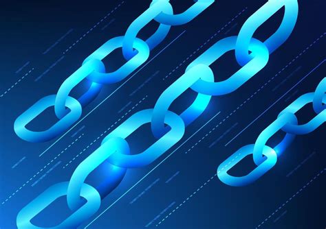 Blockchain Technology A Long Chain Connected Together With Number Code Shows Data Storage