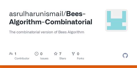 Github Asrulharunismailbees Algorithm Combinatorial The Combinatorial Version Of Bees Algorithm