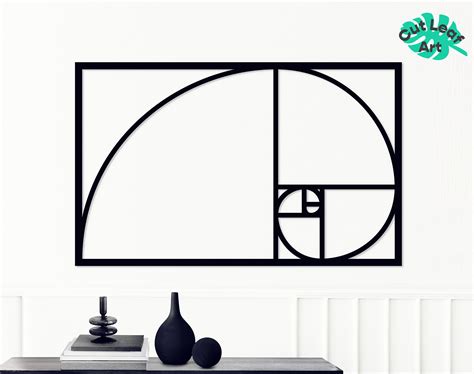 Golden Ratio Metal Wall Art Fibonacci Metal Wall Decor Metal Wall