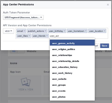 How To Set Useractions Permission For Facebook App Stack Overflow