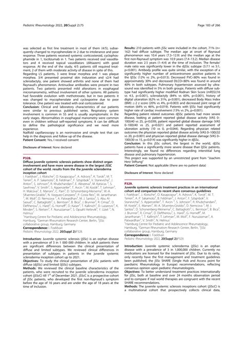 Pdf P329 Juvenile Systemic Sclerosis Treatment Practices In An