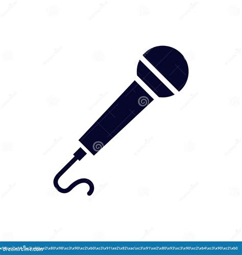 Microphone Icon Vector Flat Illustration Glyph Style Design Isolated Stock Vector