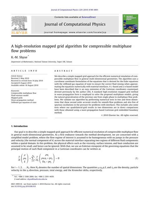pdf a high resolution mapped grid algorithm for compressible