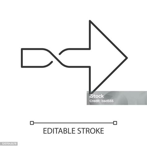 트위스트 화살표 선형 아이콘입니다 방향 화살촉 오른쪽을 나타내는 화살표입니다 포인터 지표 다음 앞으로 가는 선 그림입니다 등고선