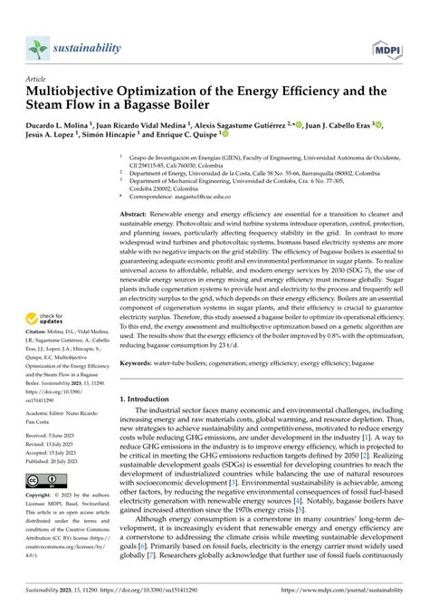pdf multiobjective optimization of the energy efficiency and the