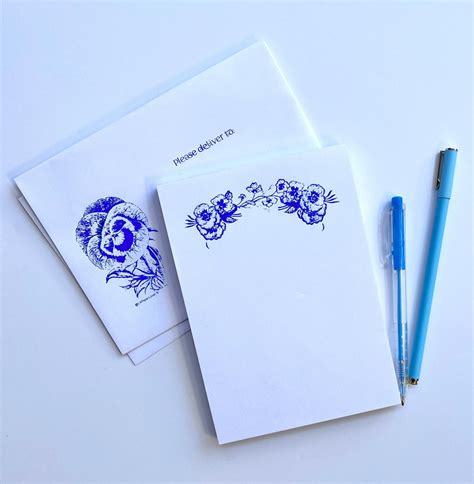Delft Motif Elegant Notepad Letter Writing Sheets Every Single Has