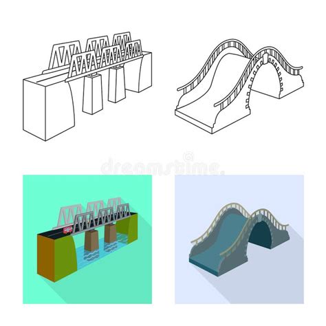Vector Design Of Connection And Design Icon Collection Of Connection And Side Stock Vector