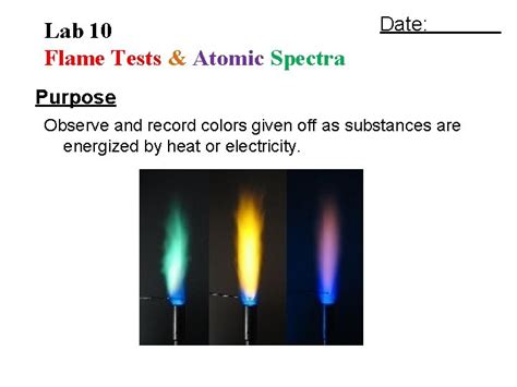 lab 10 flame tests atomic spectra date purpose