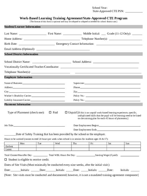 Work Based Education Training Plan Doc Template Pdffiller