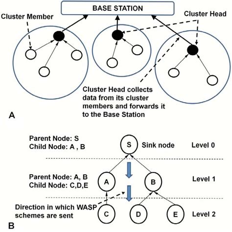 Commonly Used Wireless Network Topologies A Cluster Topology And B
