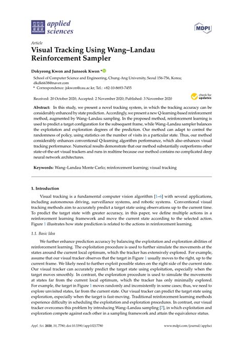 Pdf Visual Tracking Using Wanglandau Reinforcement Sampler
