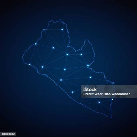 추상 Wireframe 메쉬 다각형 지도 와 조명 와 도시 통하고 있는 진한 파란색 배경 통하고 있는 도시 벡터 일러스트 레이 션 Eps10 0명에 대한 스톡 벡터 아트 및