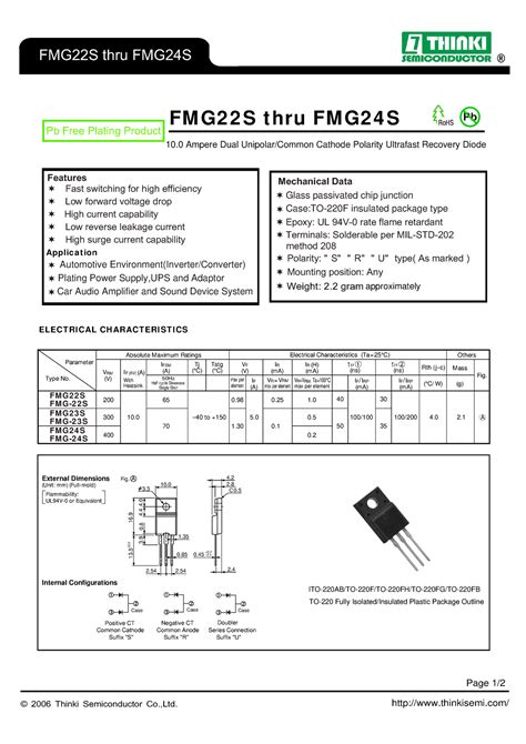 FMG22S-Thinki Semiconductor - ITO-220AB/TO-220F/TO-220FH/TO-220FG/TO ...