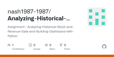 github nash1987 1987 analyzing historical stock and revenue data and