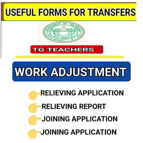 Work Adjustment Relieving And Joining Forms For Teachers Ms Badi