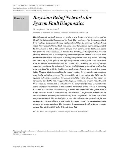 (PDF) Bayesian belief networks for system fault diagnostics - DOKUMEN.TIPS