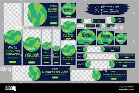 Modern Web Header Banner Template Horizontal And Vertical Web Ads