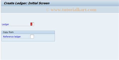 CXL SAP Tcode Create Ledger