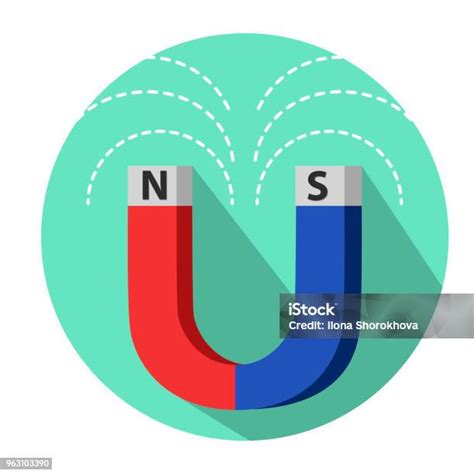 U 모양 자석 긴 그림자와 자기장 아이콘 스타일 벡터 일러스트 레이 션 플랫 0명에 대한 스톡 벡터 아트 및 기타 이미지 0명 과학 그림자 Istock