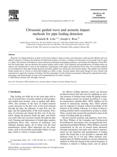 Pdf Ultrasonic Guided Wave And Acoustic Impact Methods For Pipe Fouling Detection Dokumen Tips