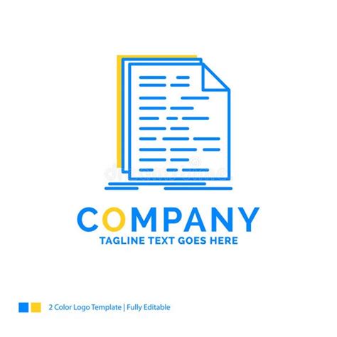 Code Coding Doc Programming Script Blue Yellow Business Logo Stock Vector Illustration Of