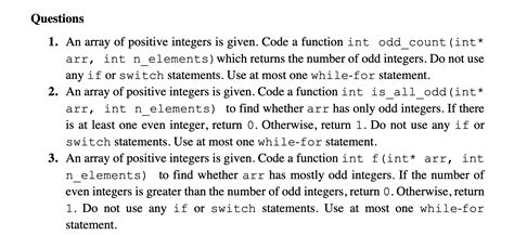 Solved Questions 1 An Array Of Positive Integers Is Given