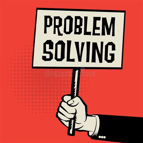 Poster In Hand Business Concept With Text Problem Solving Stock Vector Illustration Of