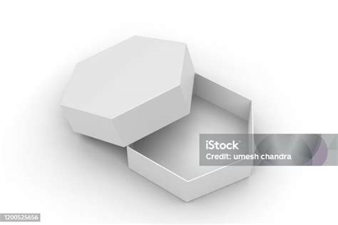 선물 아이템 및 브랜딩 3d 렌더링 일러스트를 위한 빈 육각형 종이 하드 박스 0명에 대한 스톡 사진 및 기타 이미지 0명