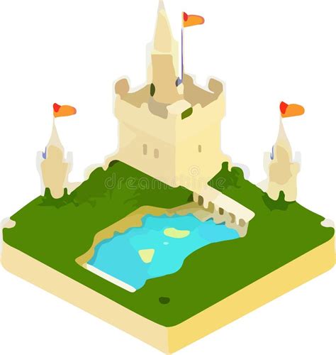 Isometric Projection Of The Vector Of A Castle Stock Vector Illustration Of Isometric