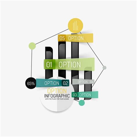 최소 라인 디자인 사무실 웹 인포 그래픽 프리미엄 벡터