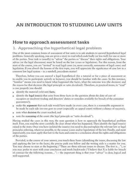 How To Approach A Legal Hypothetical Problem Sample Answers Pdf Damages Offer And Acceptance