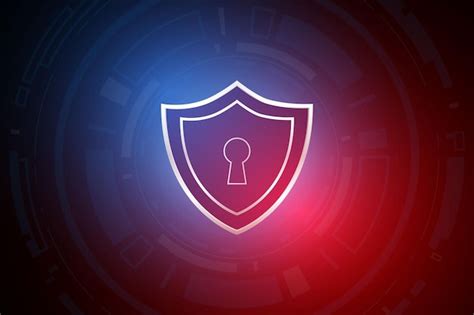 Premium Vector Cyber Security Technology Concept Shield With Keyhole Icon With World Map