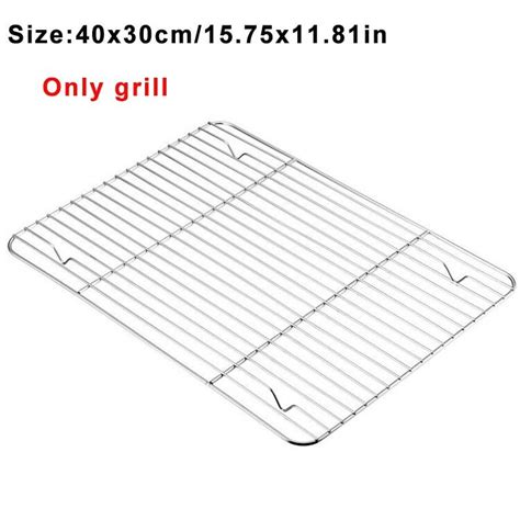 Rectangular Stainless Steel Grill Cookie Baking Pa Vicedeal