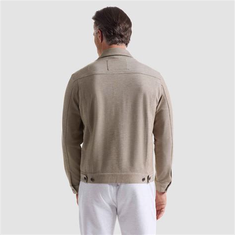 Twill Effect Knit Trucker Jacket Bugatchi