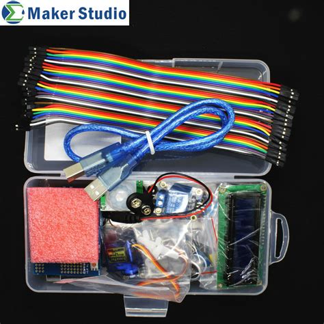 Купить расширенный электронный модуль для Arduino комплект с кнопкойпривелодатчикРФсервоlcd