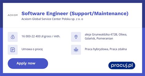 Oferta Pracy Software Engineer Supportmaintenance Acxiom Global