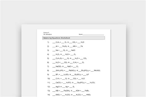 Identifying And Balancing Chemical Equations Worksheet Tessshebaylo