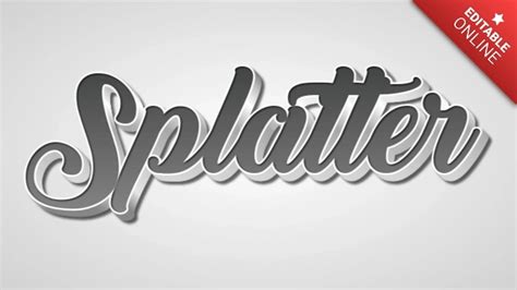Splatter Gray Metal 3d Text Effect Generator