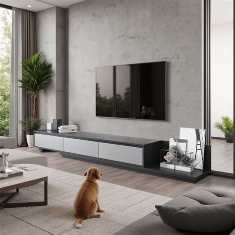 Nesscarsti Mid Century Modern Tv Stand For 100 Tvs 78 7 130gray